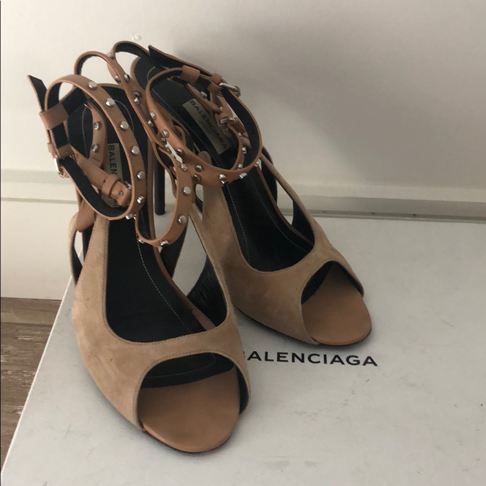 Balenciaga Heels, Suede Tan, Worn To Them. - Gem
